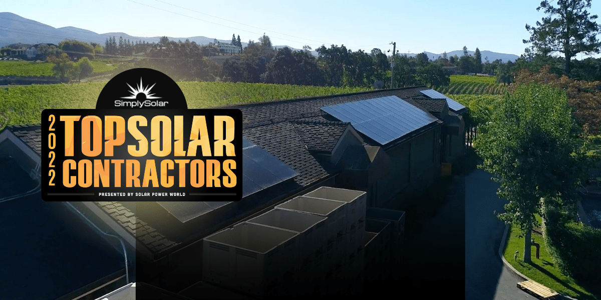 Simply Solar Recognized on 2022 Top Solar Contractors List